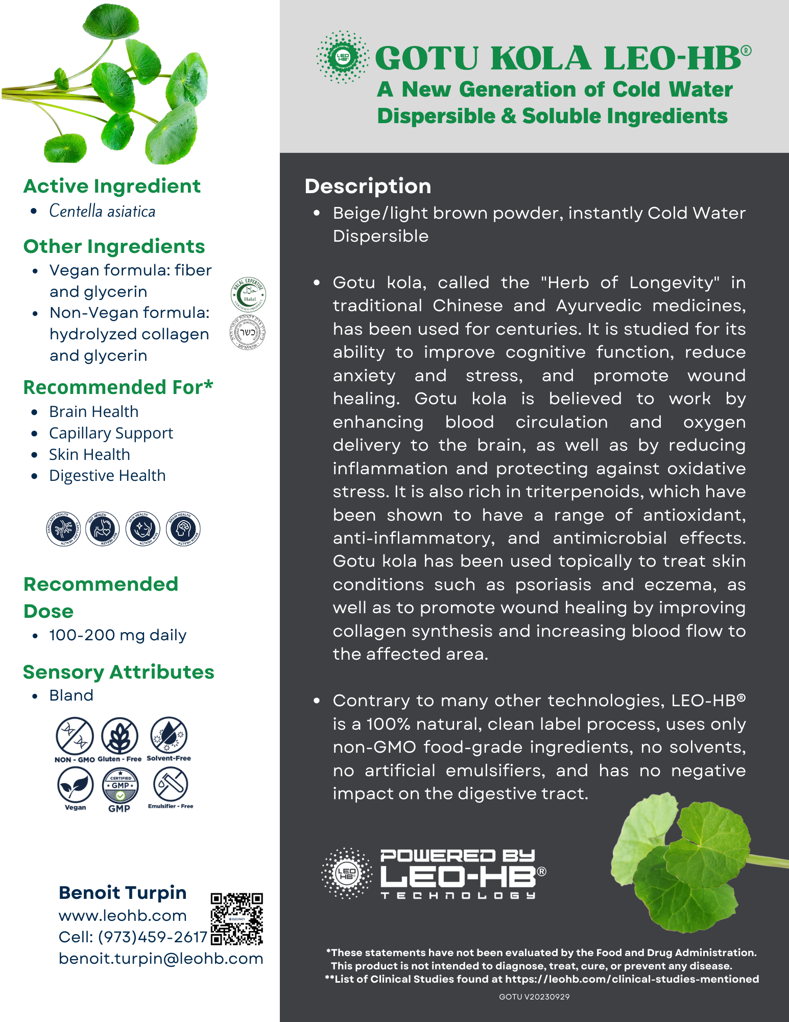 Gotu Kola LEO-HB® – LEO-HB Technology
