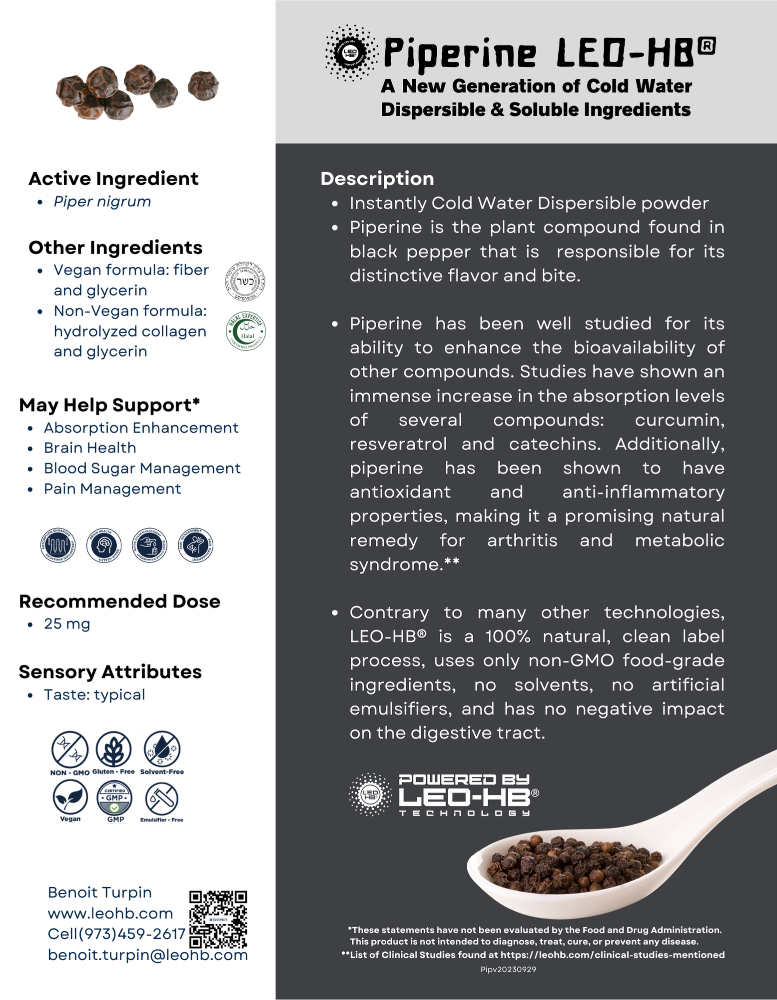 Piperine LEO-HB® – LEO-HB Technology